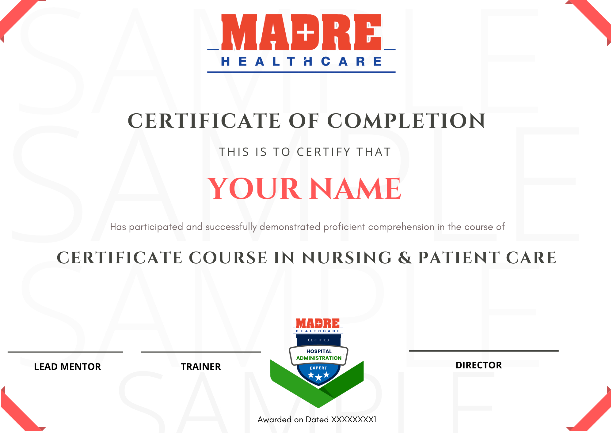Certificate Course in Nursing & Patient Care – Madre Healthcare ...